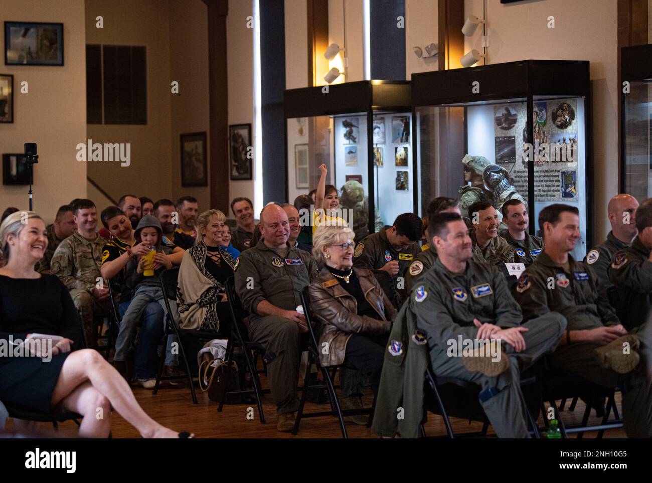 Members of the 81st Fighter Squadron gather with their friends and ...