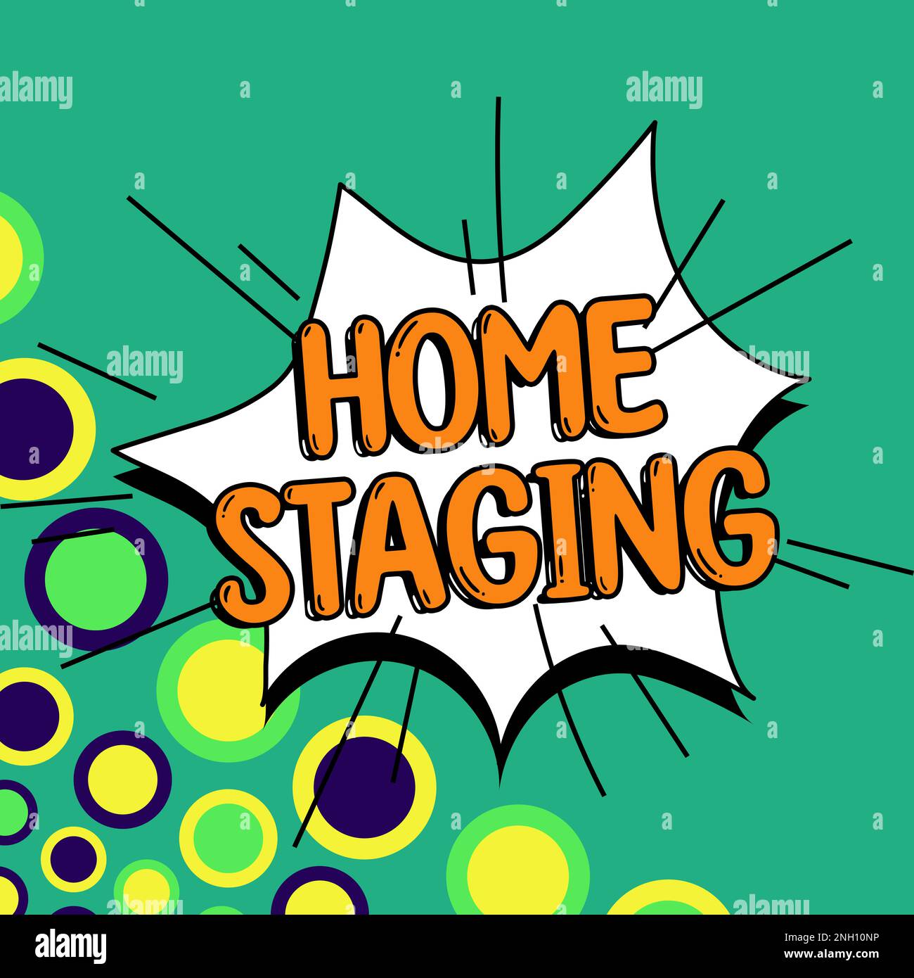 Sign displaying Home Staging, Concept meaning preparation of a private ...