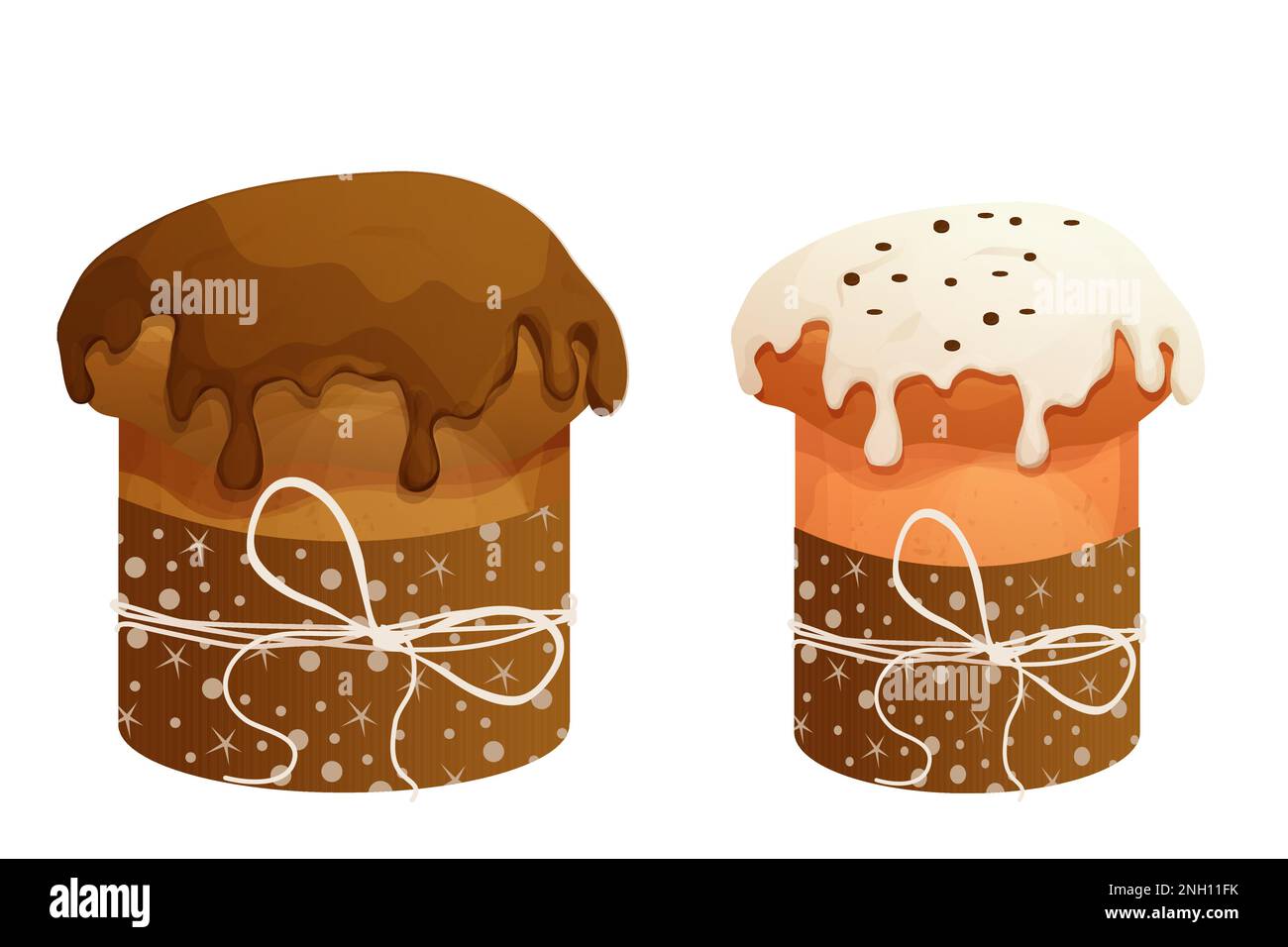 Set Panettone traditional, collection Easter cakes with glaze and ...