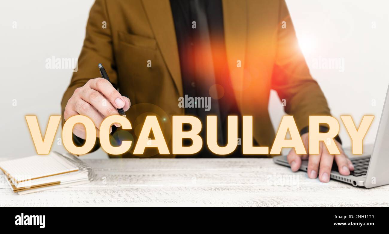 Writing displaying text Vocabulary, Concept meaning collection of words ...