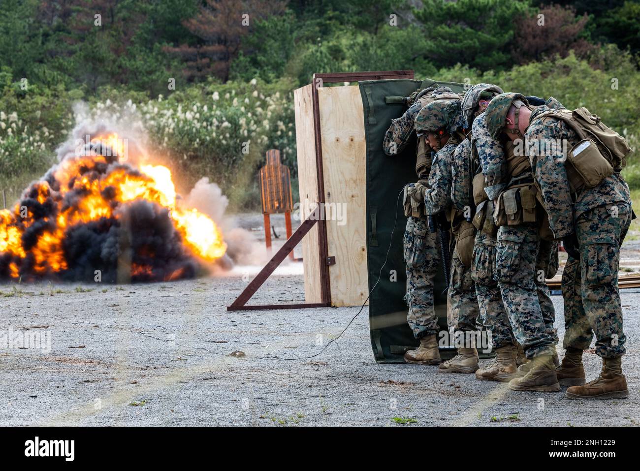 U.S. Marines with Marine Wing Support Squadron (MWSS) 171 detonate an ...