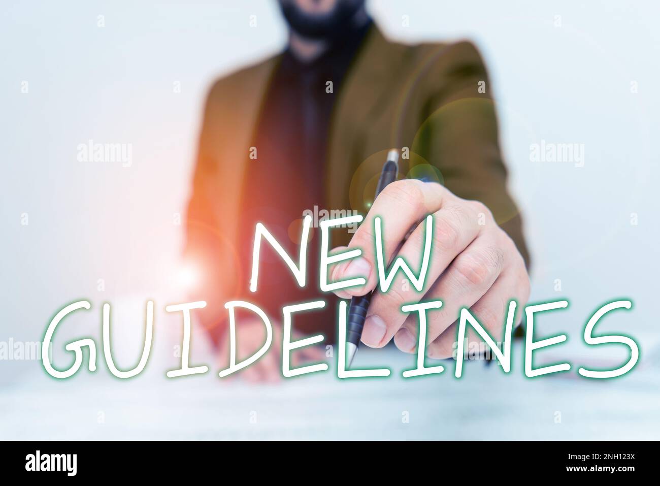Hand writing sign New Guidelines, Business idea a new list of goals to ...