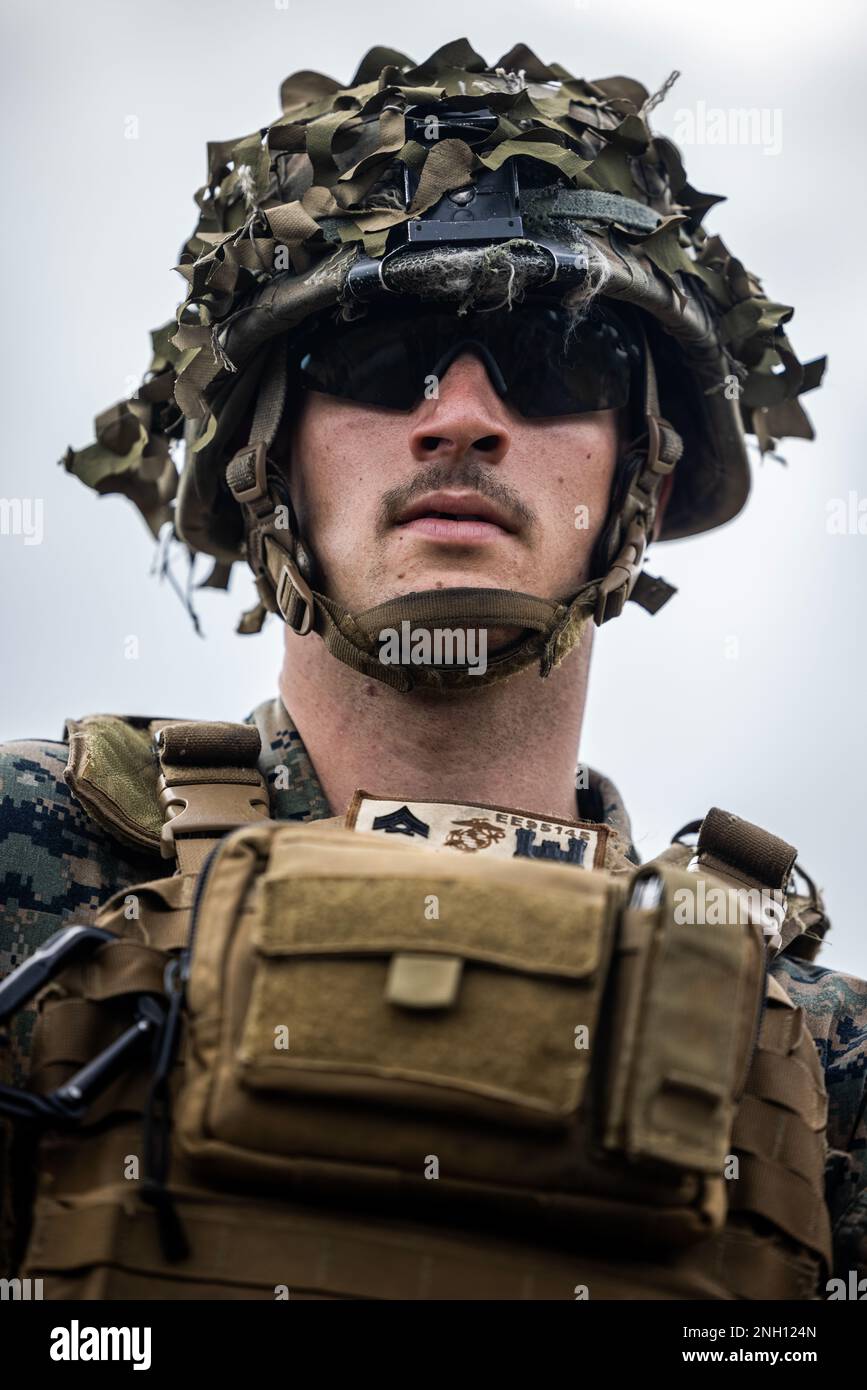 U.S. Marine Corps Cpl. Jared Earp, a combat engineer with Marine Wing ...