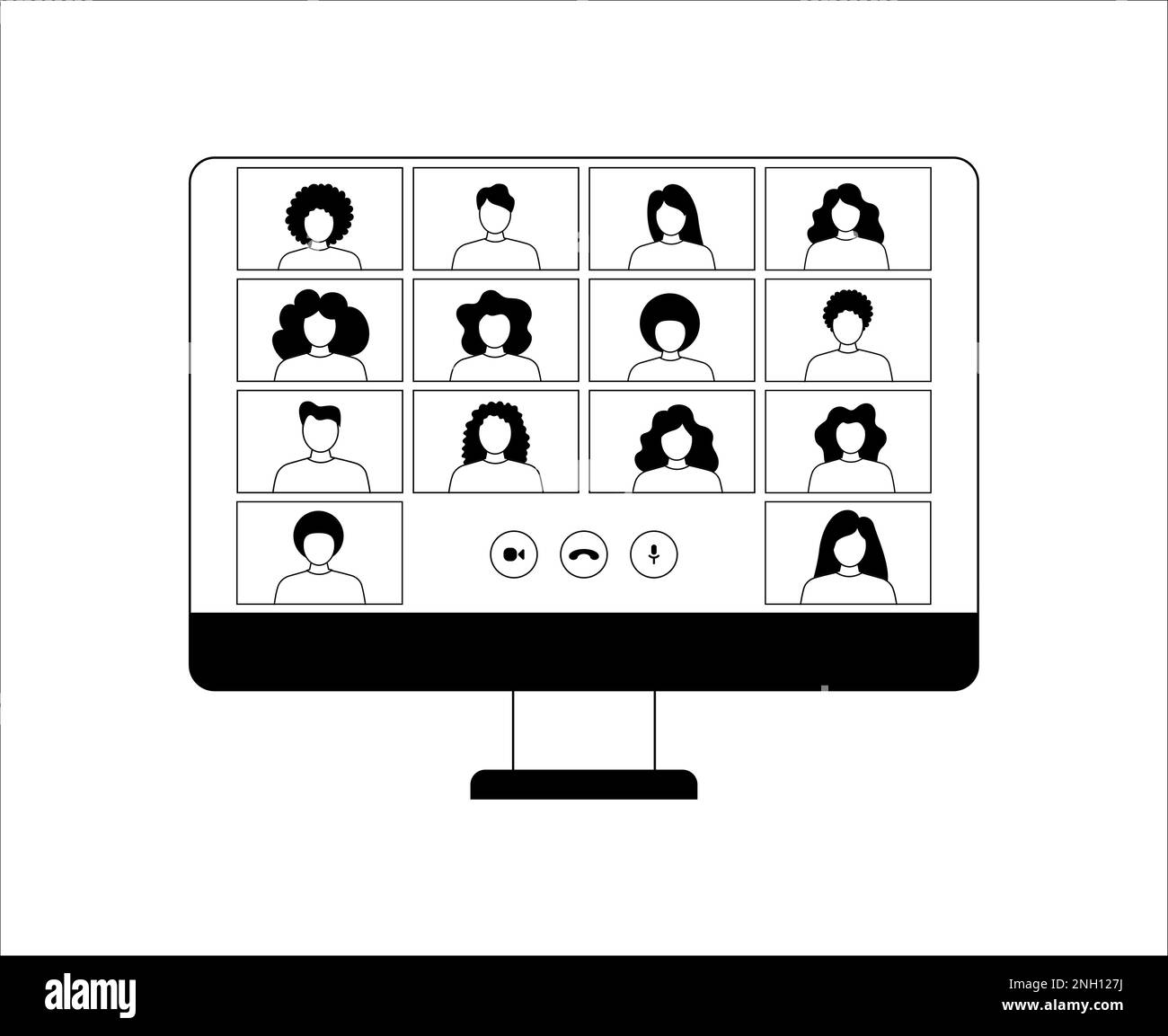 Flat illustration for video conferencing and meetings Stock Vector ...