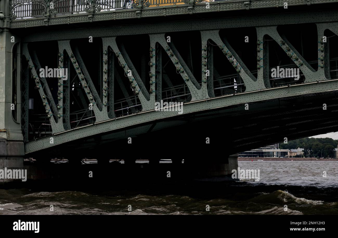 beautiful old bridge with steel structures. metal bridge Stock Photo ...