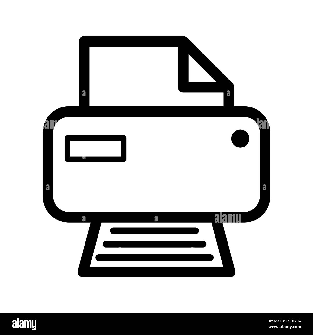 Printer document web icon, printout machine technology flat sign vector ...