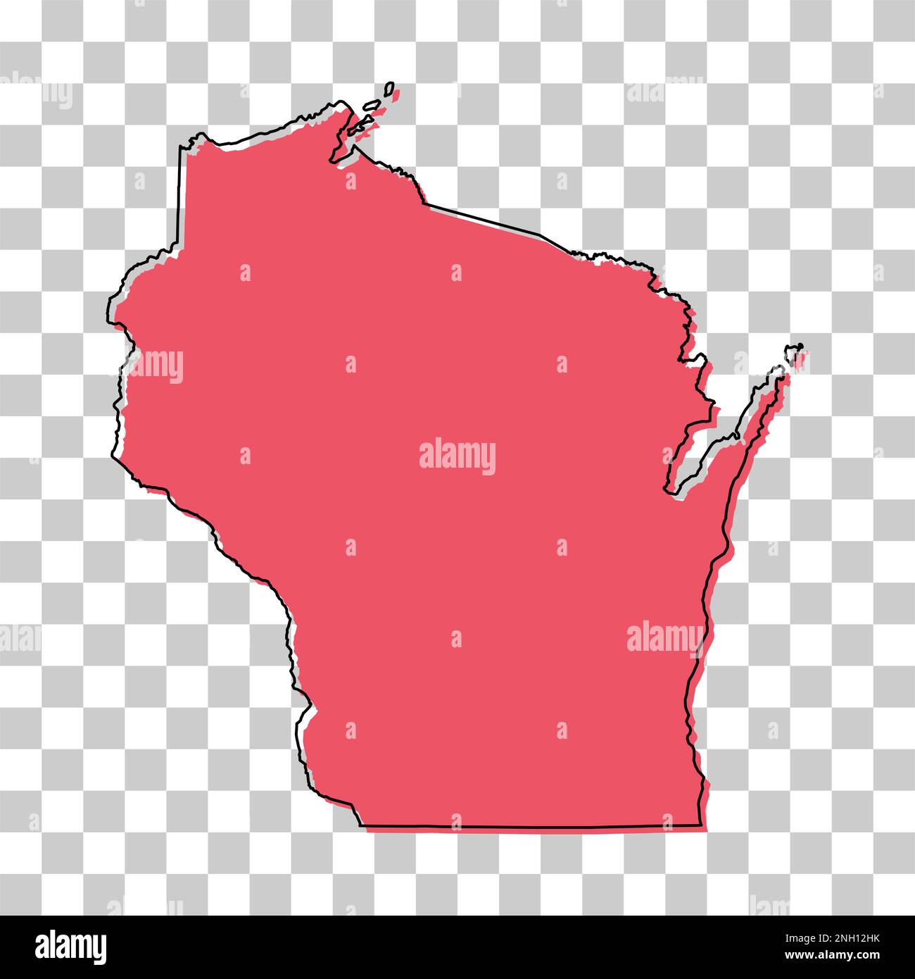 Wisconsin map shape, united states of america. Flat concept icon symbol ...