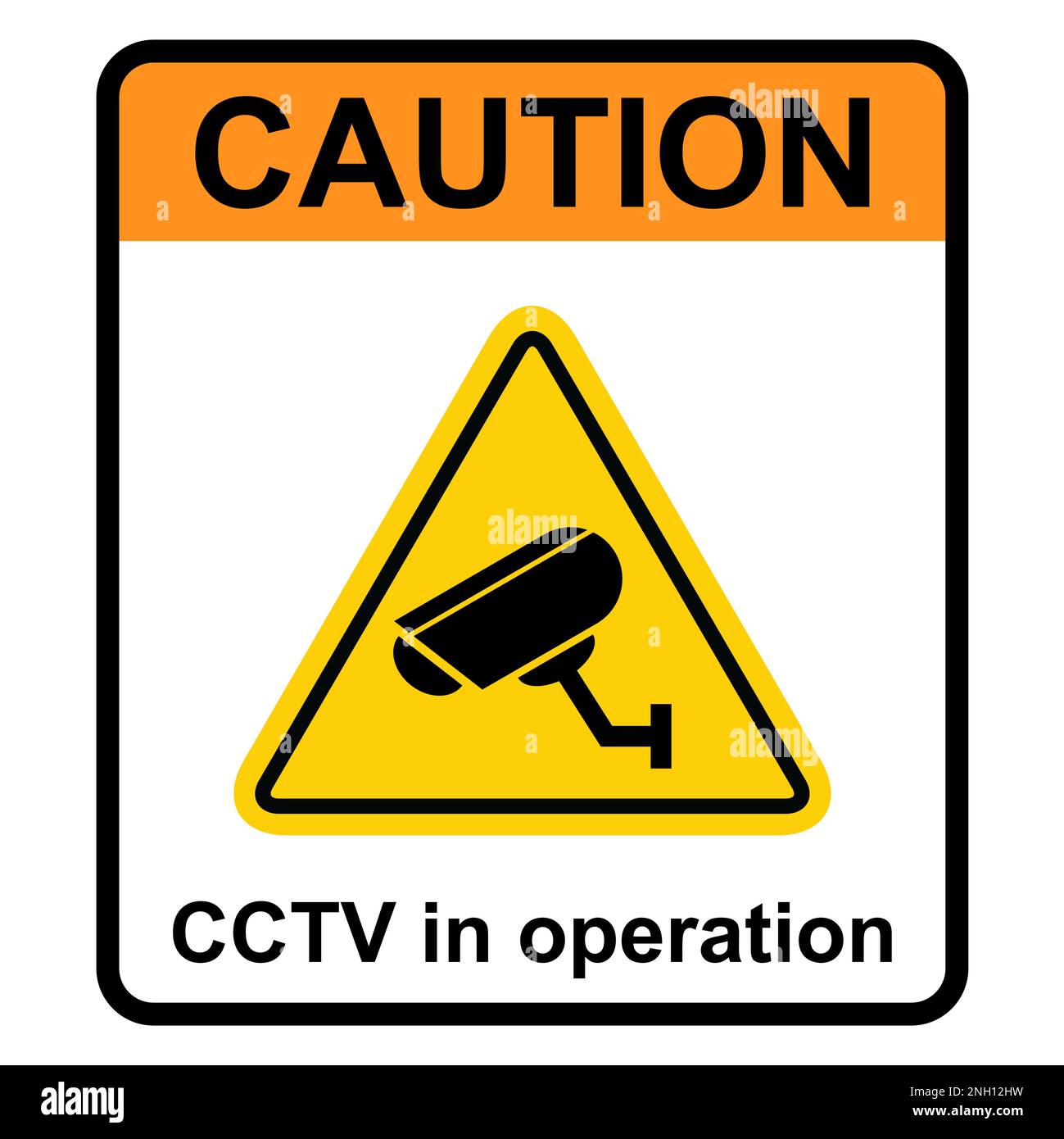 Closed circuit television camera icon, CCTV video protection alert ...