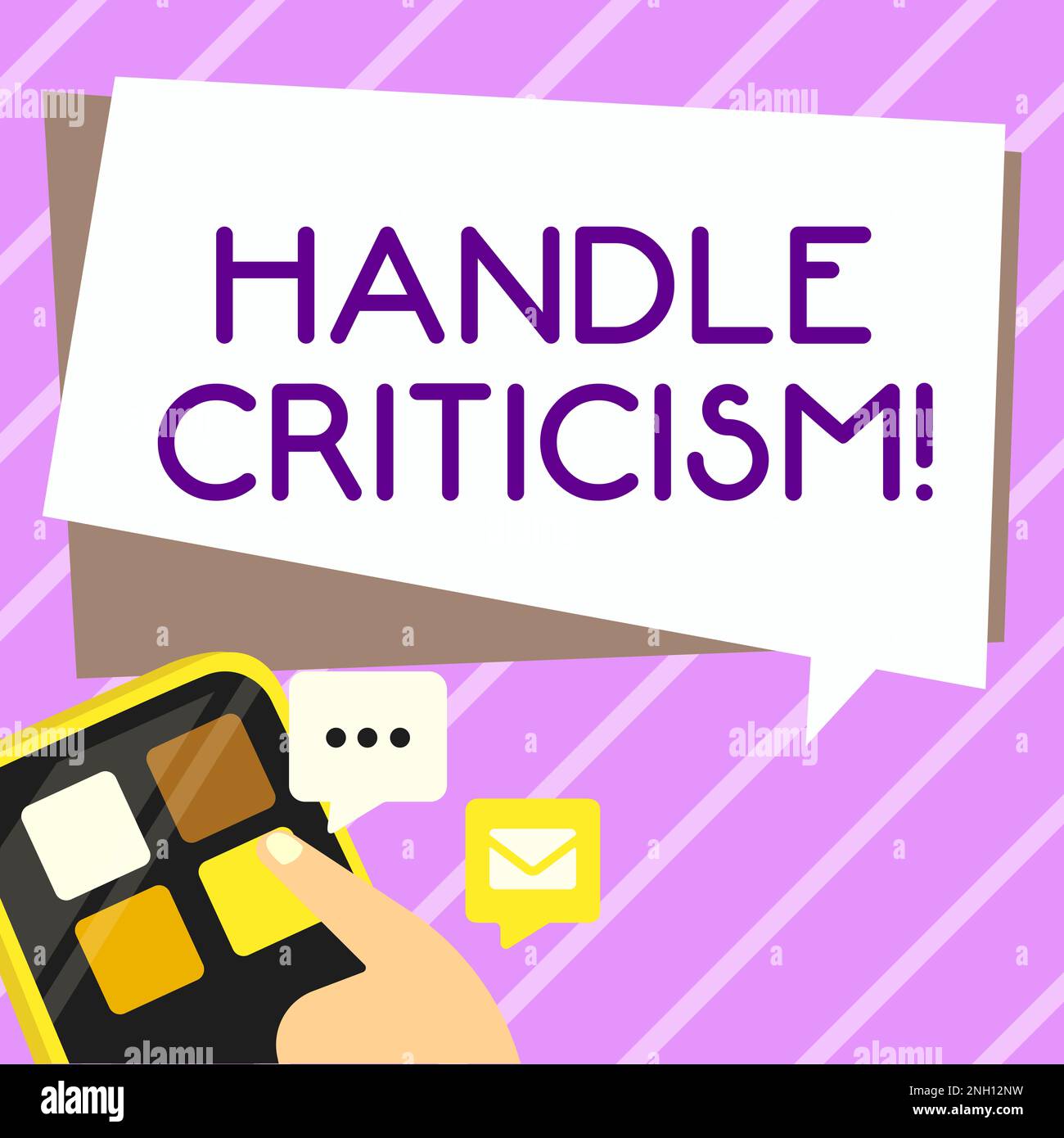 Hand writing sign Handle Criticism, Business concept process of ...