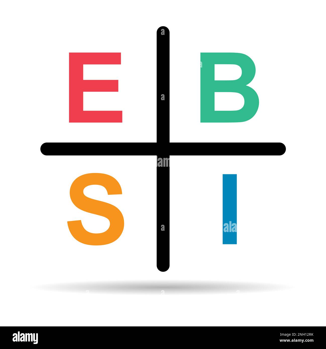 Cash flow quadrant icon shadow, business plan investor manager vector ...