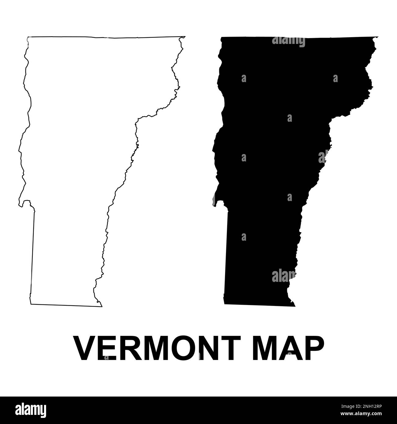 Set of Vermont map shape, united states of america. Flat concept vector ...