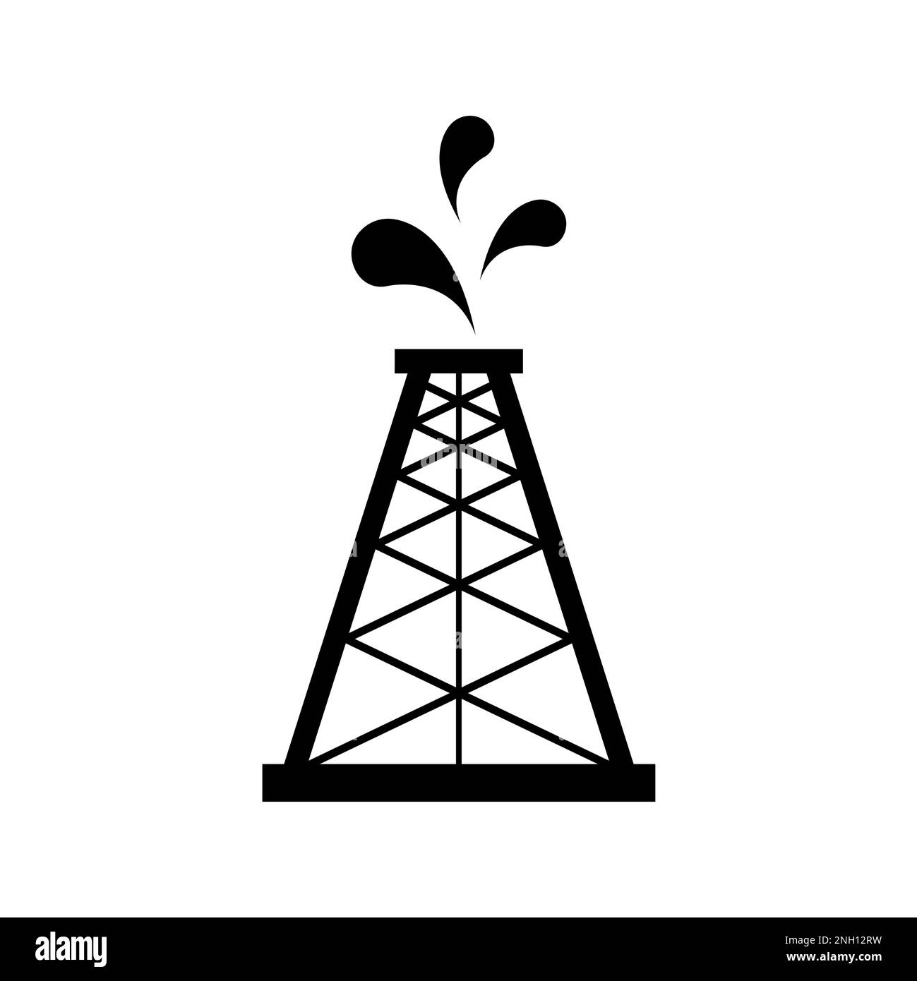 Oil Rig Flat Graphic Icon Fuel Platform Industry Tower Gas Sign