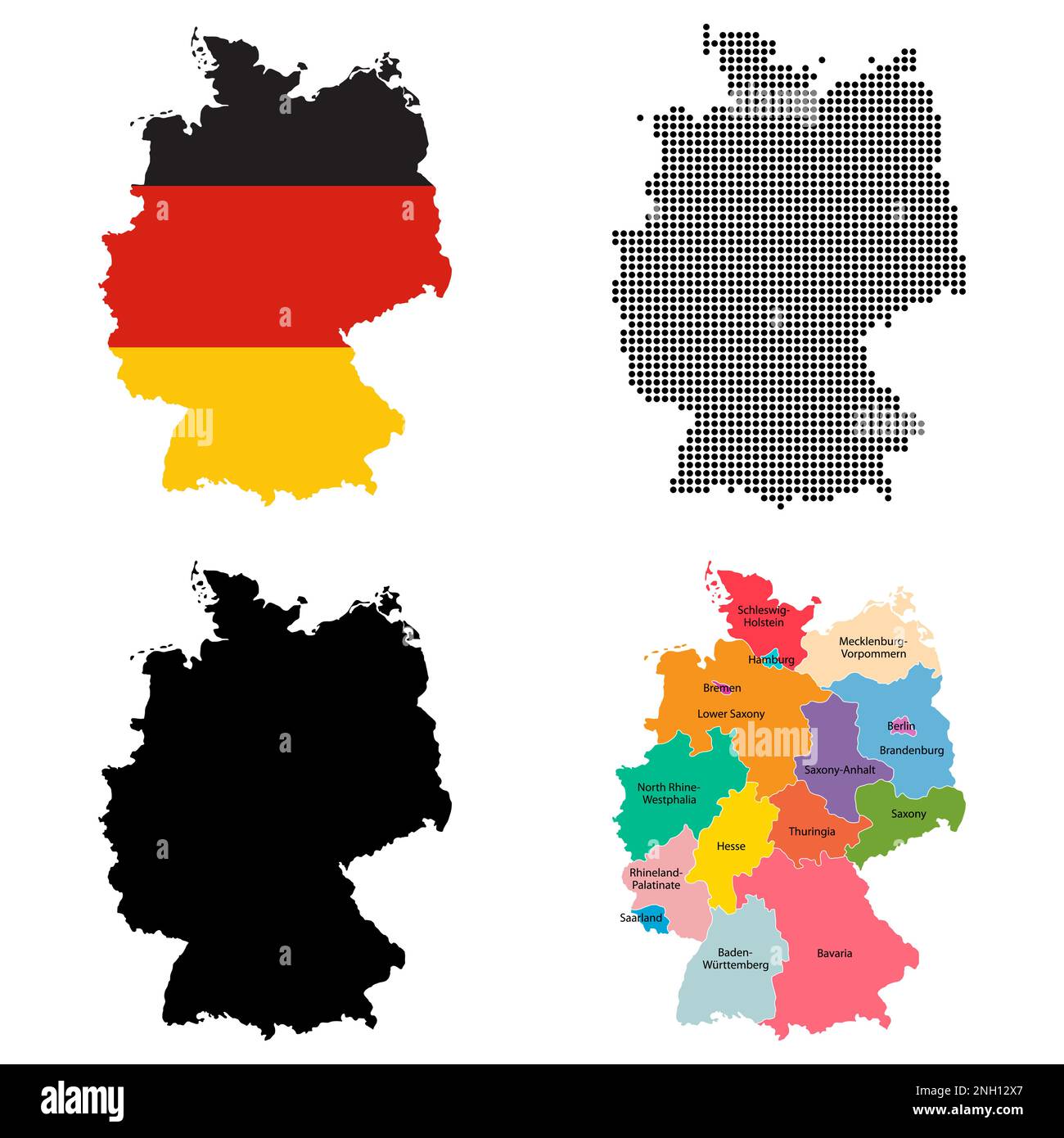 Set of Germany map icon, geography blank concept, isolated graphic ...