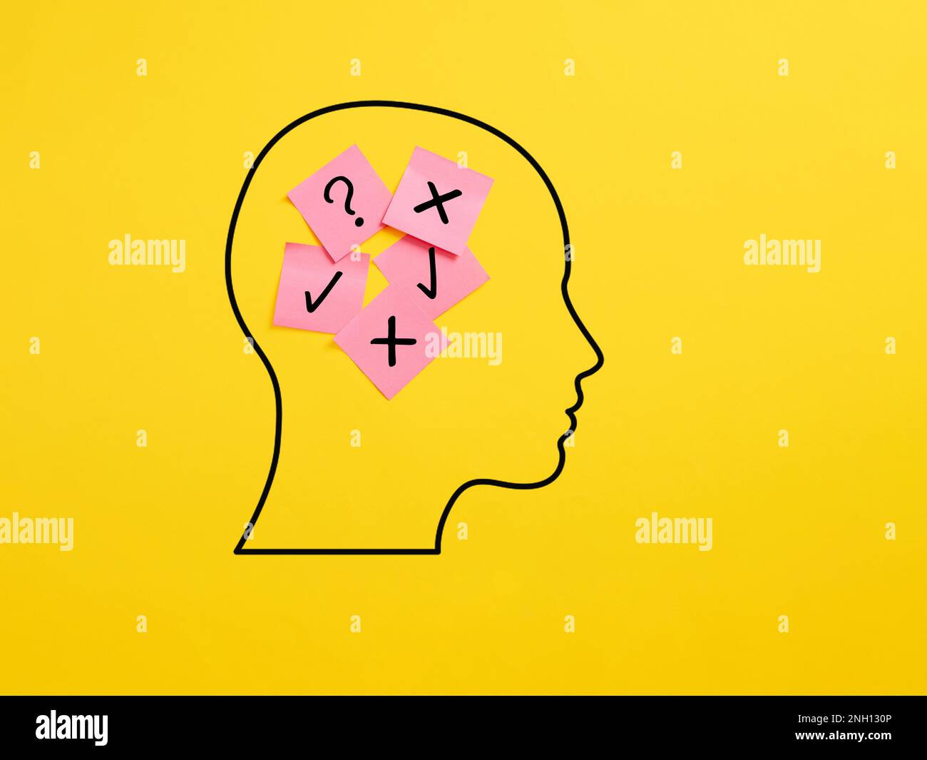 The dilemma between right and wrong. Decision making process. Sticky ...