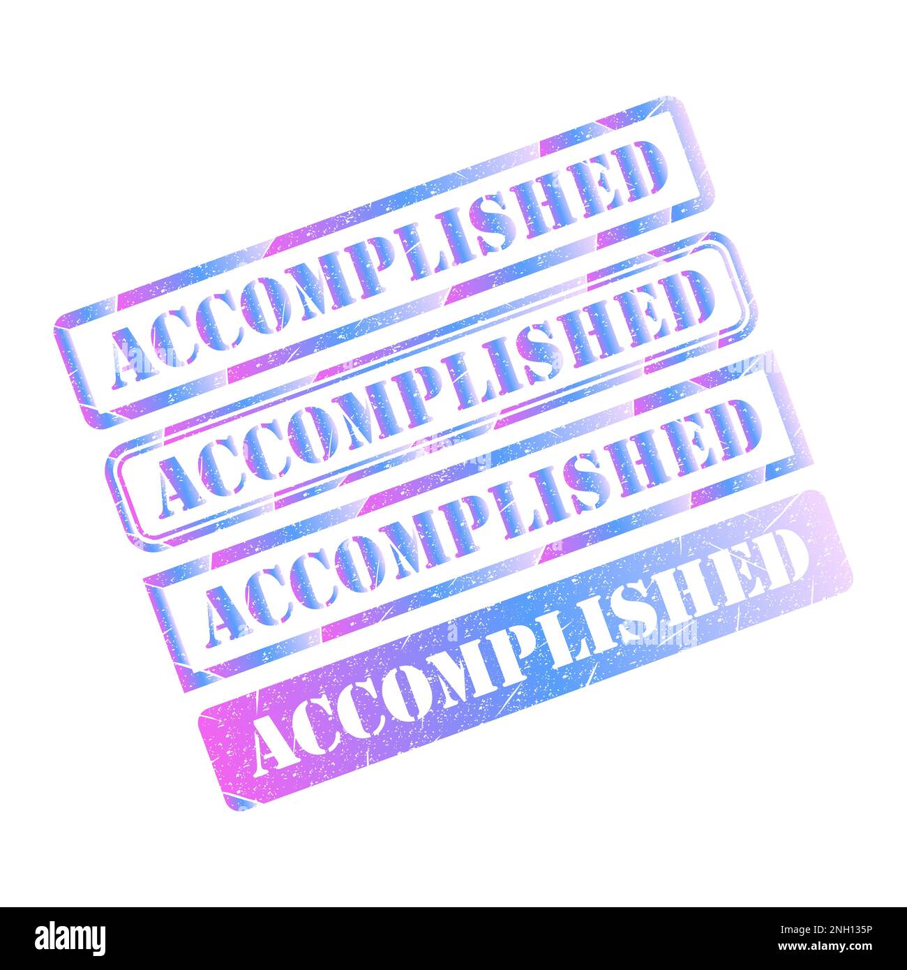 Set of Accomplished stamp symbol, label sticker sign button, text ...