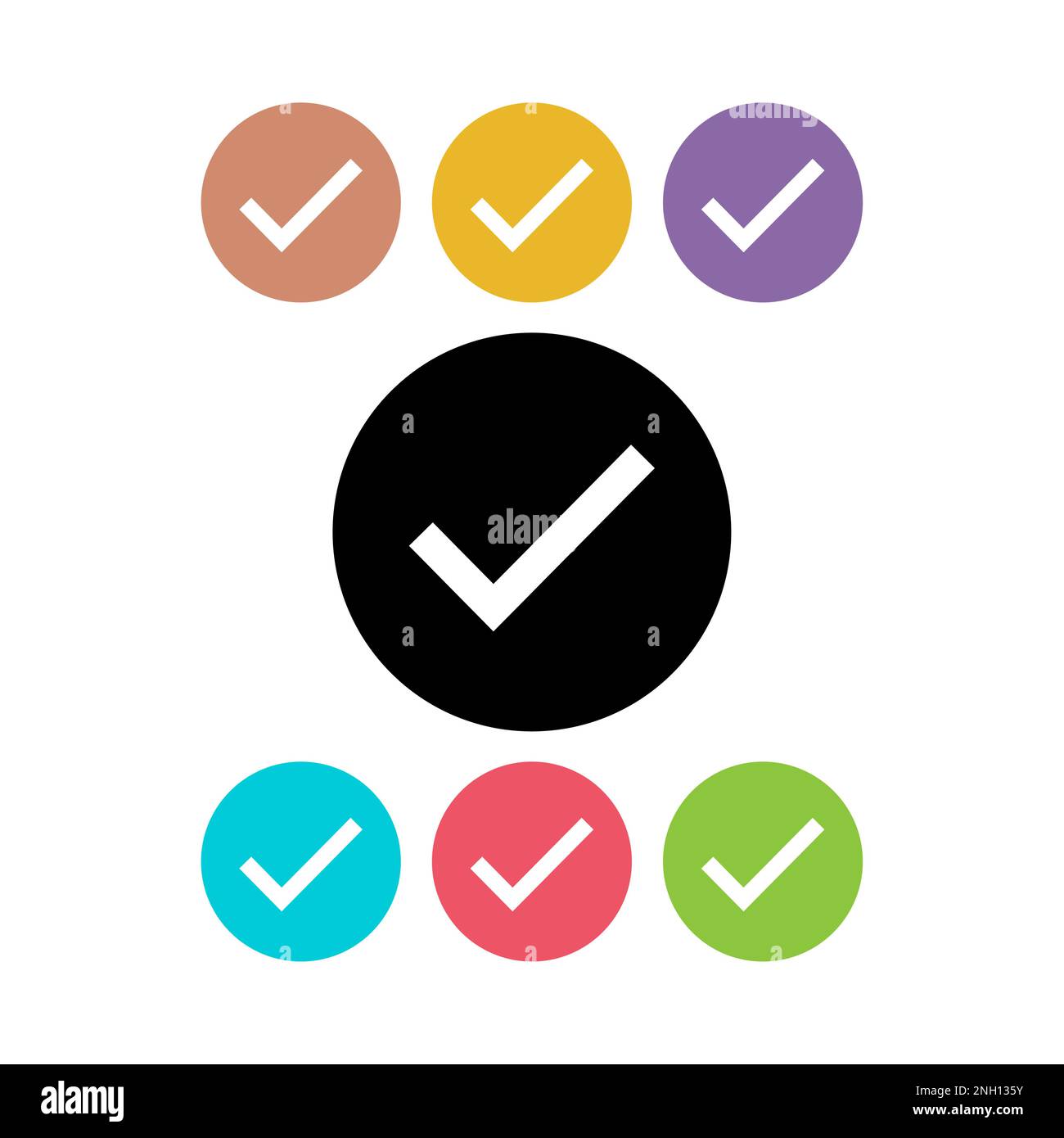 Set of Check mark, tick icon, succes - yes vector illustration isolated ...