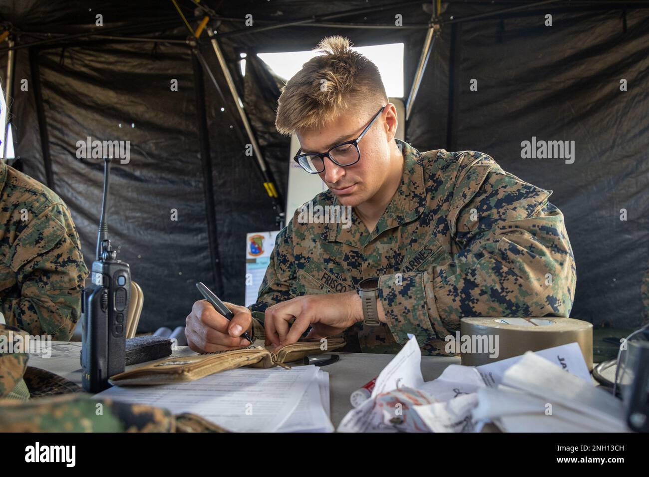 U.S. Marine Corps 2nd LT Gavin S. Frisco with Logistics Operation ...
