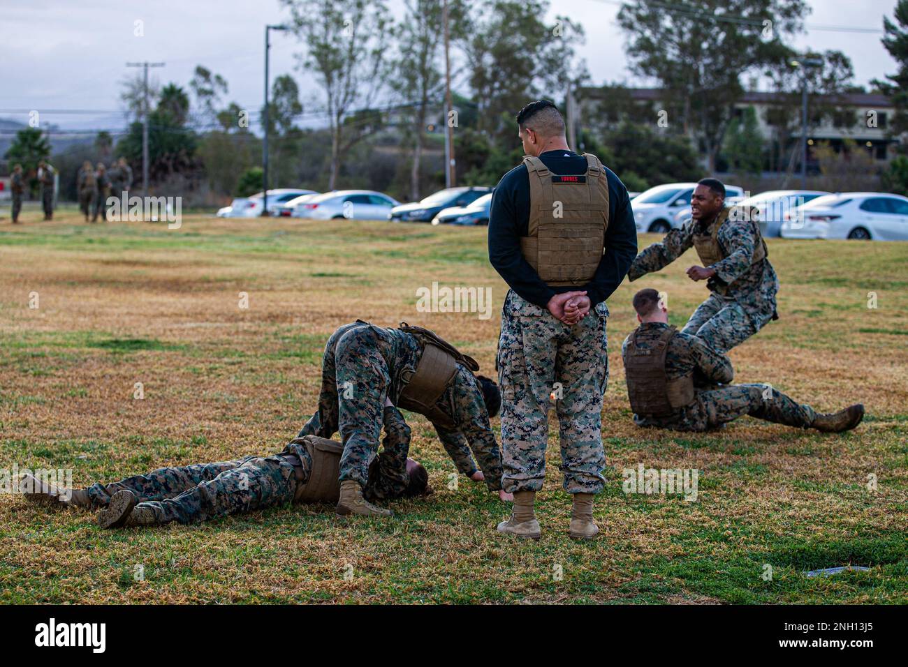 U.S. Marines with I Marine Expeditionary Force Information Group, participate in a martial arts ...