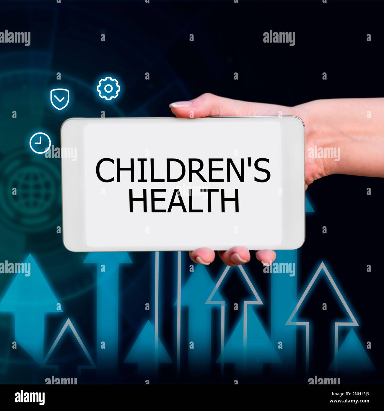 Sign displaying Children's Health, Concept meaning kid condition of ...