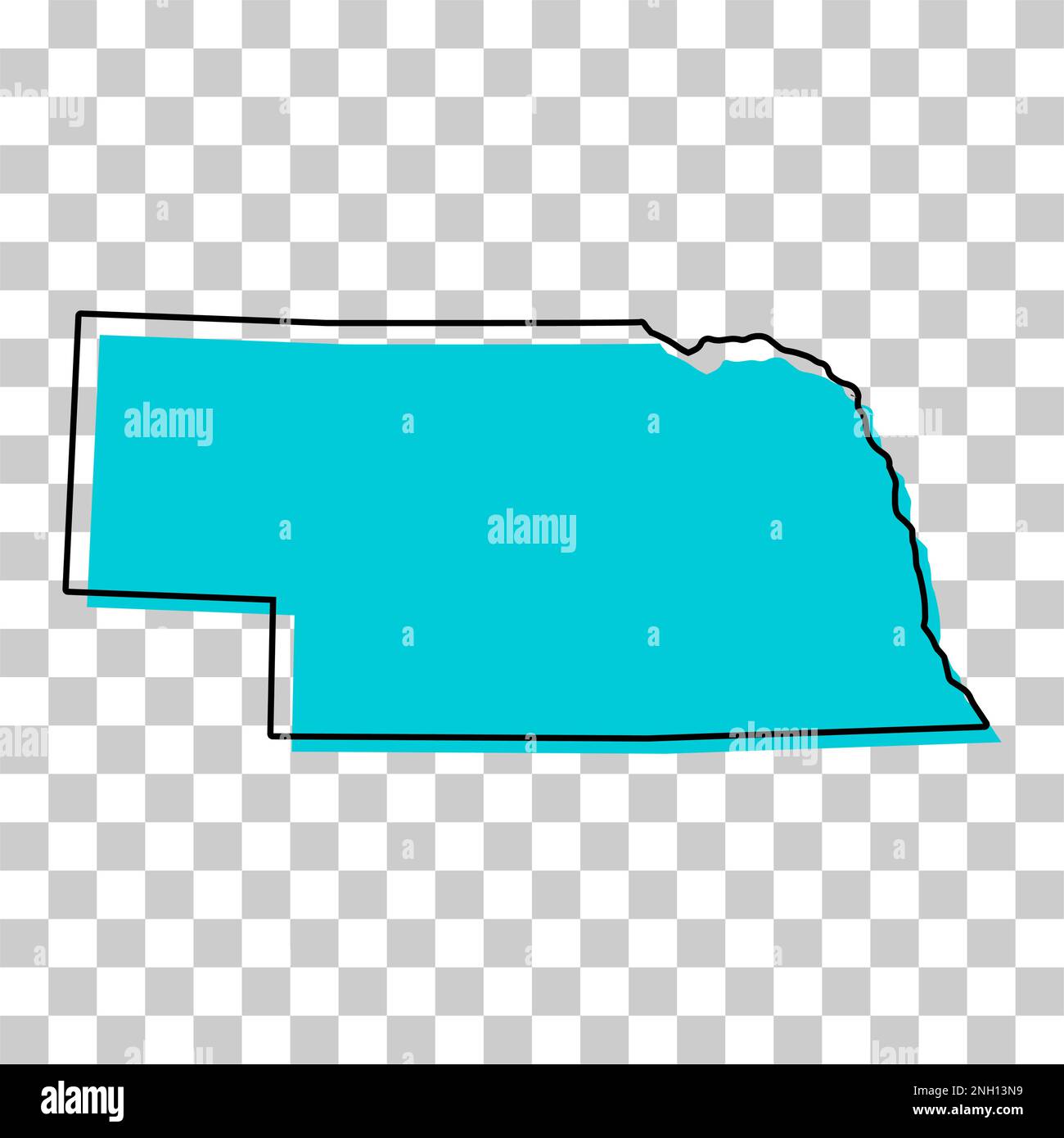 Nebraska map shape, united states of america. Flat concept icon symbol ...