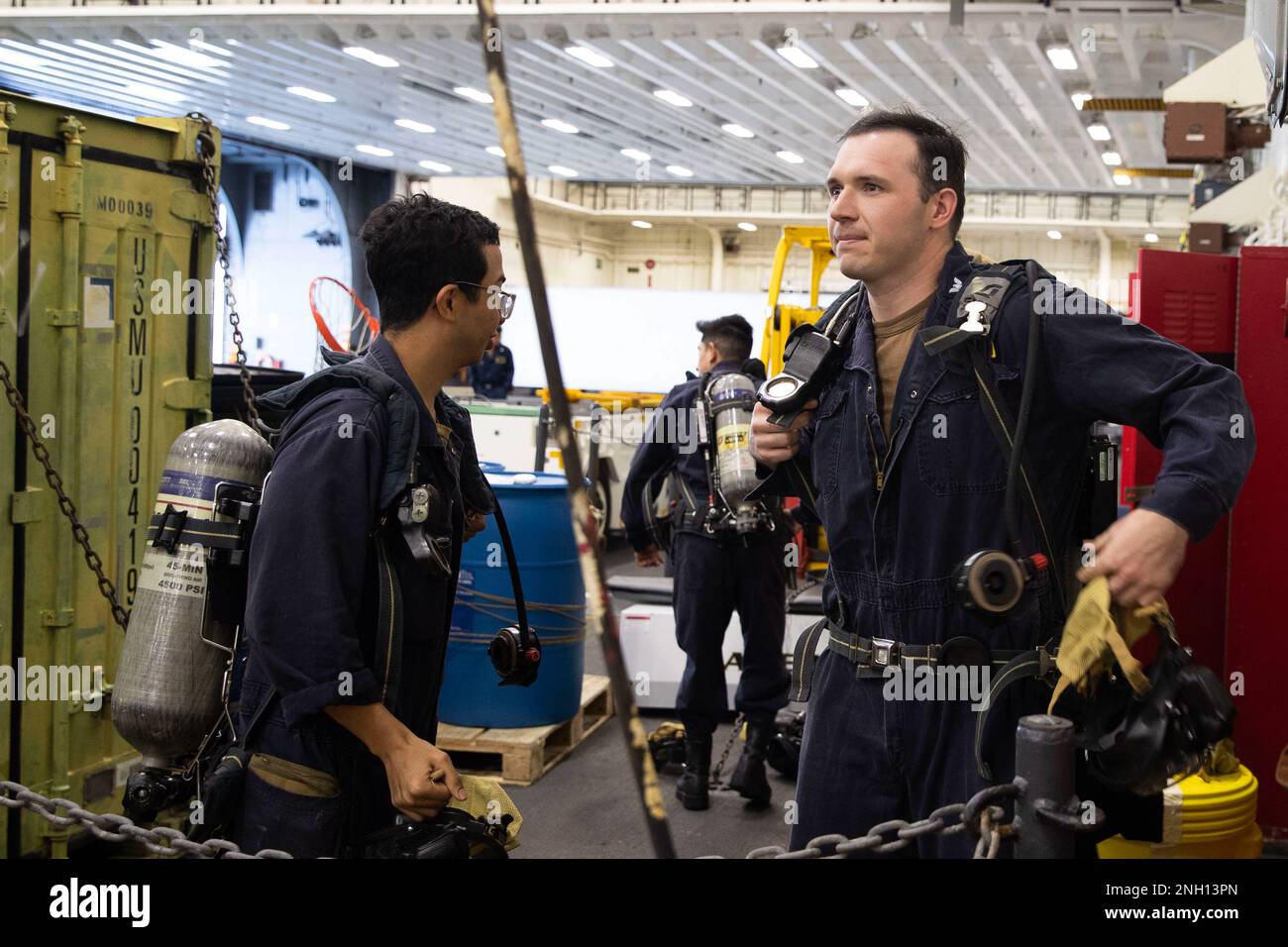 221206-N-CM110-1004 PACIFIC OCEAN (Dec. 6, 2022) – Damage Controlman ...