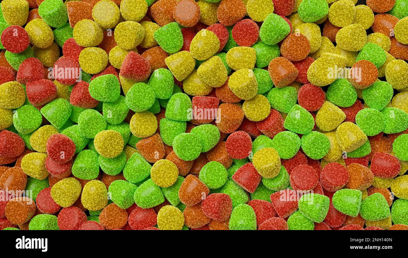 Multicolored jelly background for web banner, sweet gummy, dessert ...