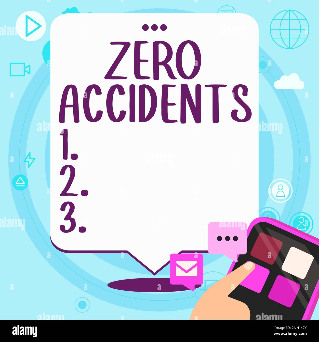 Hand writing sign Zero Accidents, Business idea important strategy for ...