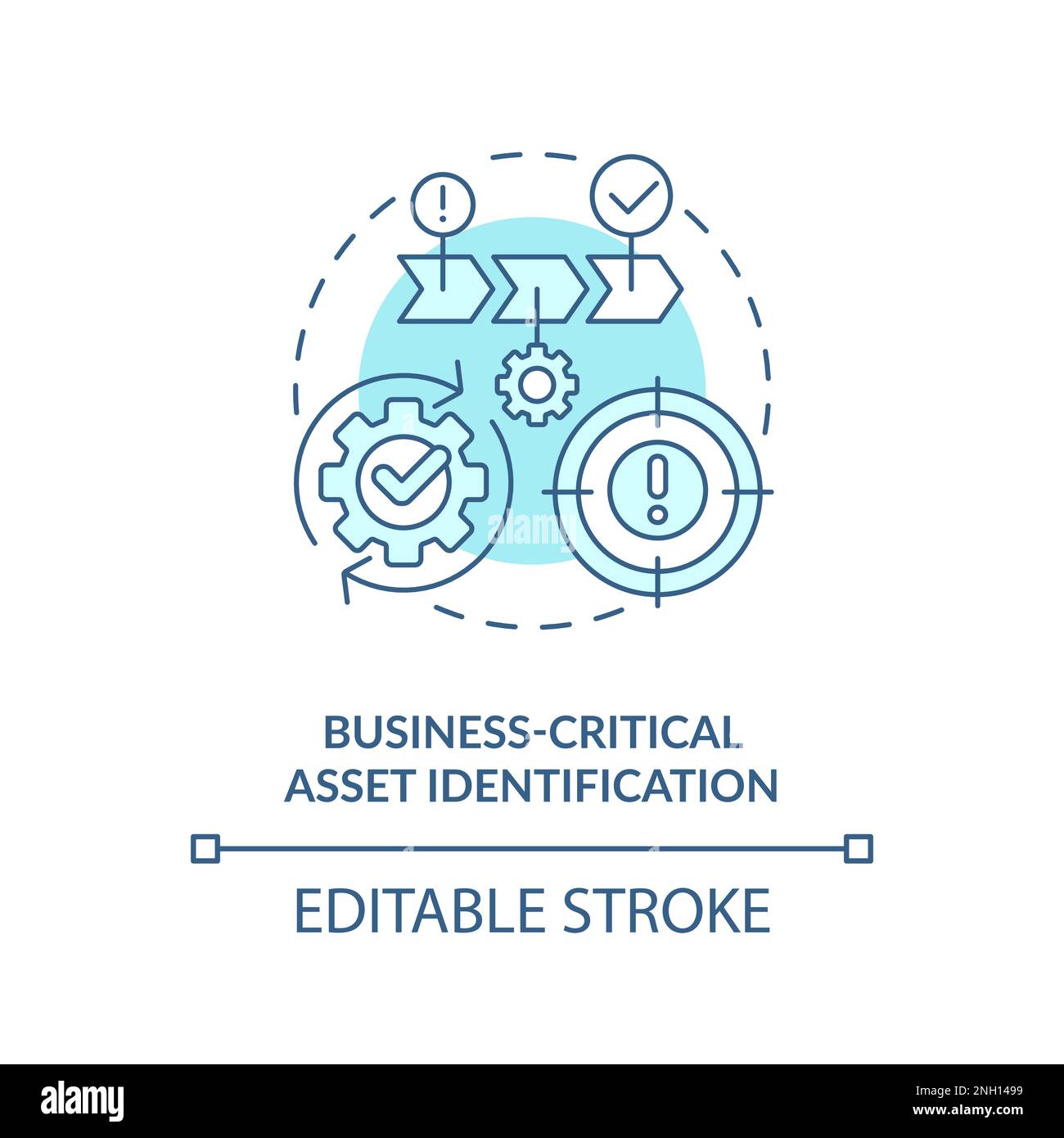 Business-critical asset identification blue concept icon Stock Vector ...