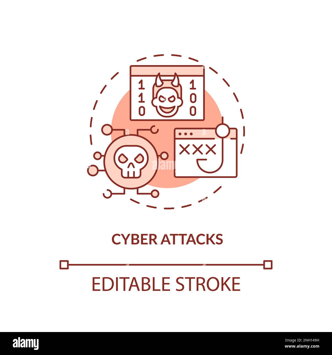 Cyber attacks red concept icon Stock Vector Image & Art - Alamy