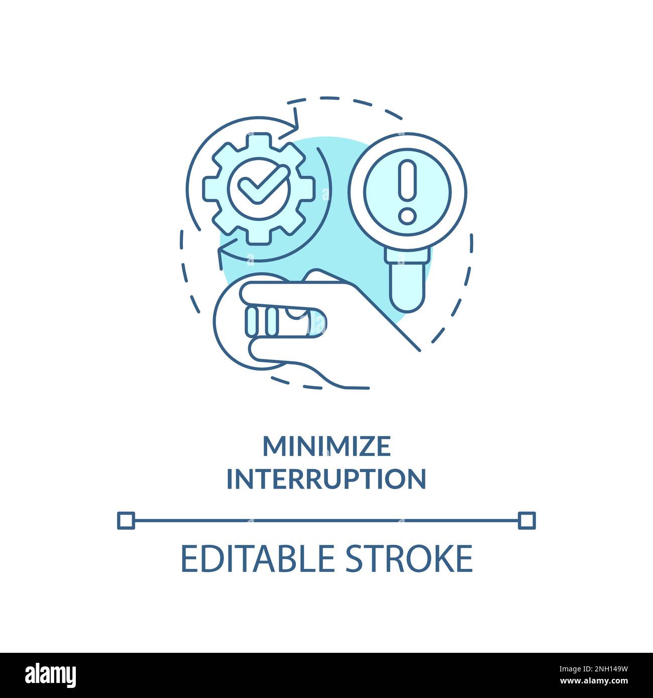 Minimize interruption blue concept icon Stock Vector Image & Art - Alamy