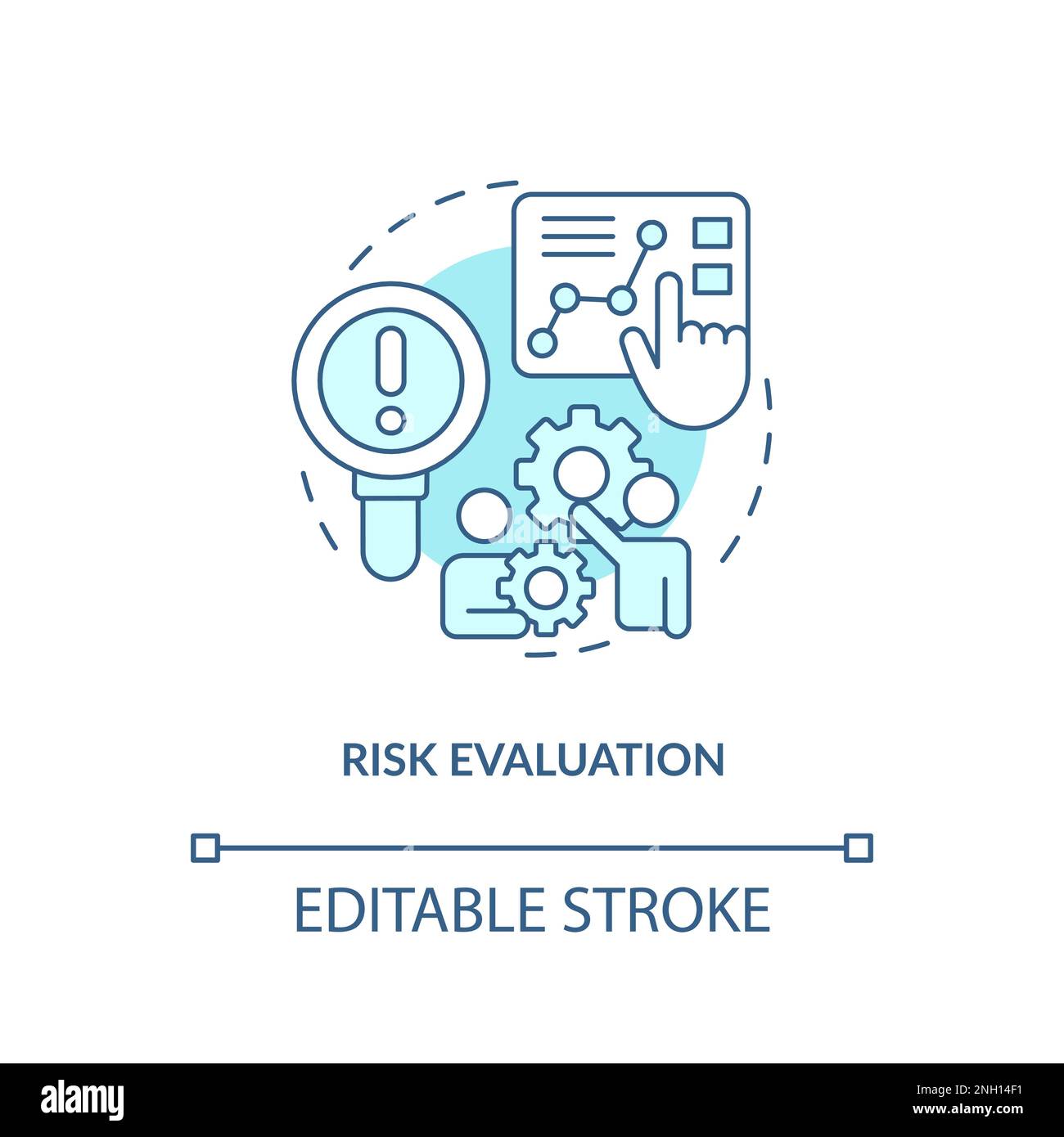 Risk evaluation blue concept icon Stock Vector Image & Art - Alamy