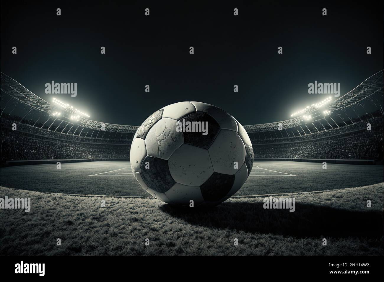 Soccer ball in the stadium Stock Photo - Alamy