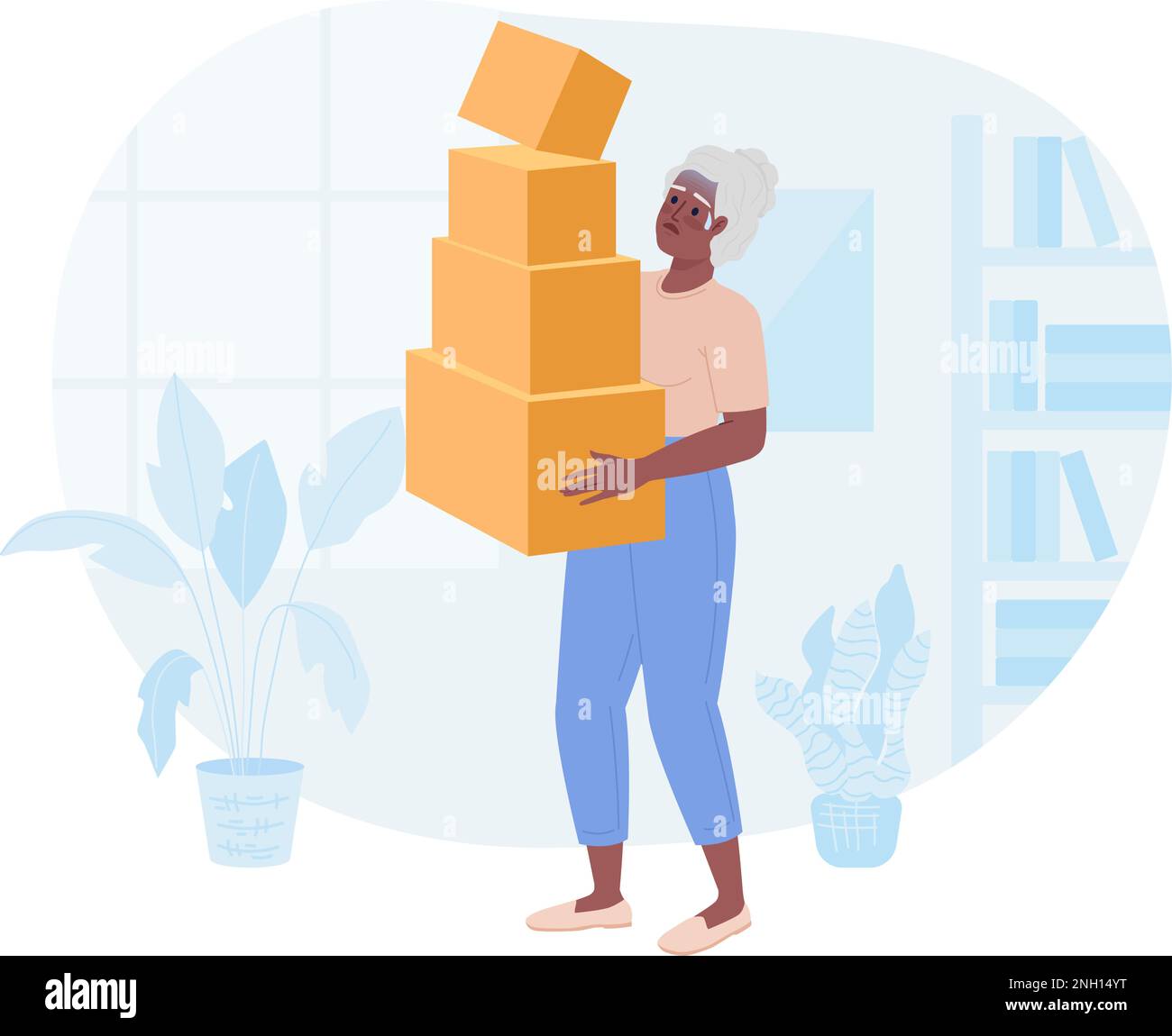 Hoarding disorder 2D vector isolated spot illustration Stock Vector ...