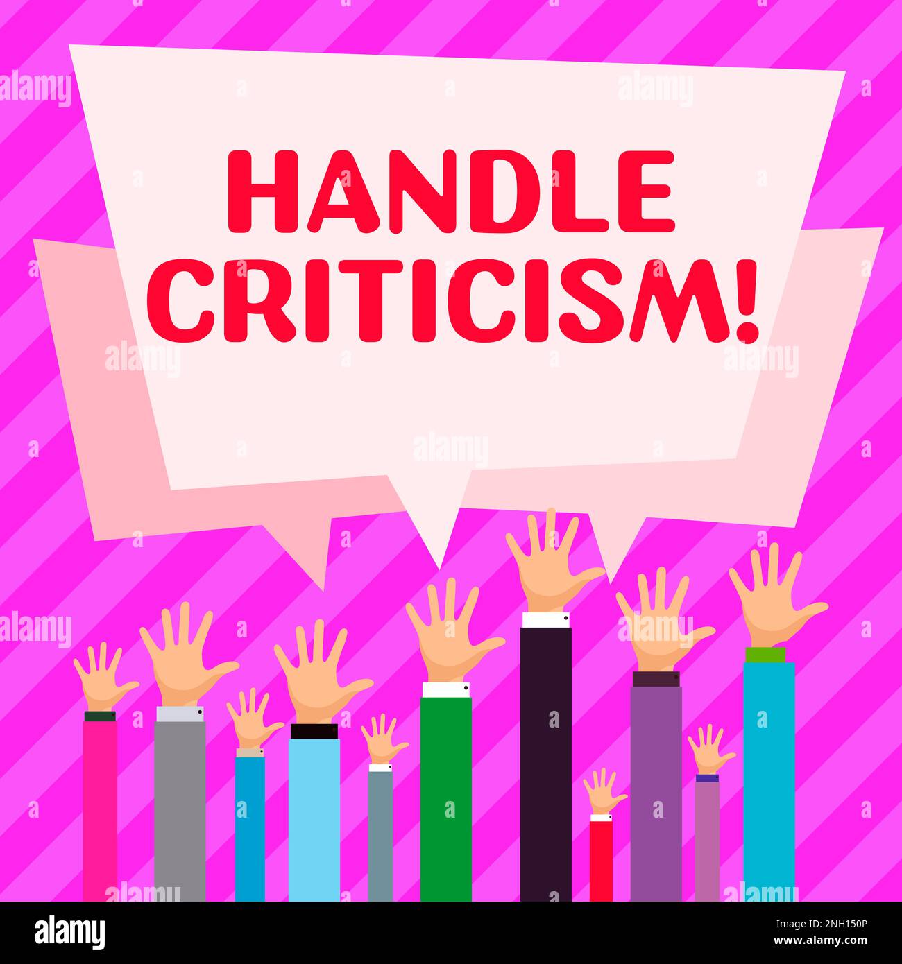 Conceptual caption Handle Criticism, Business overview process of ...