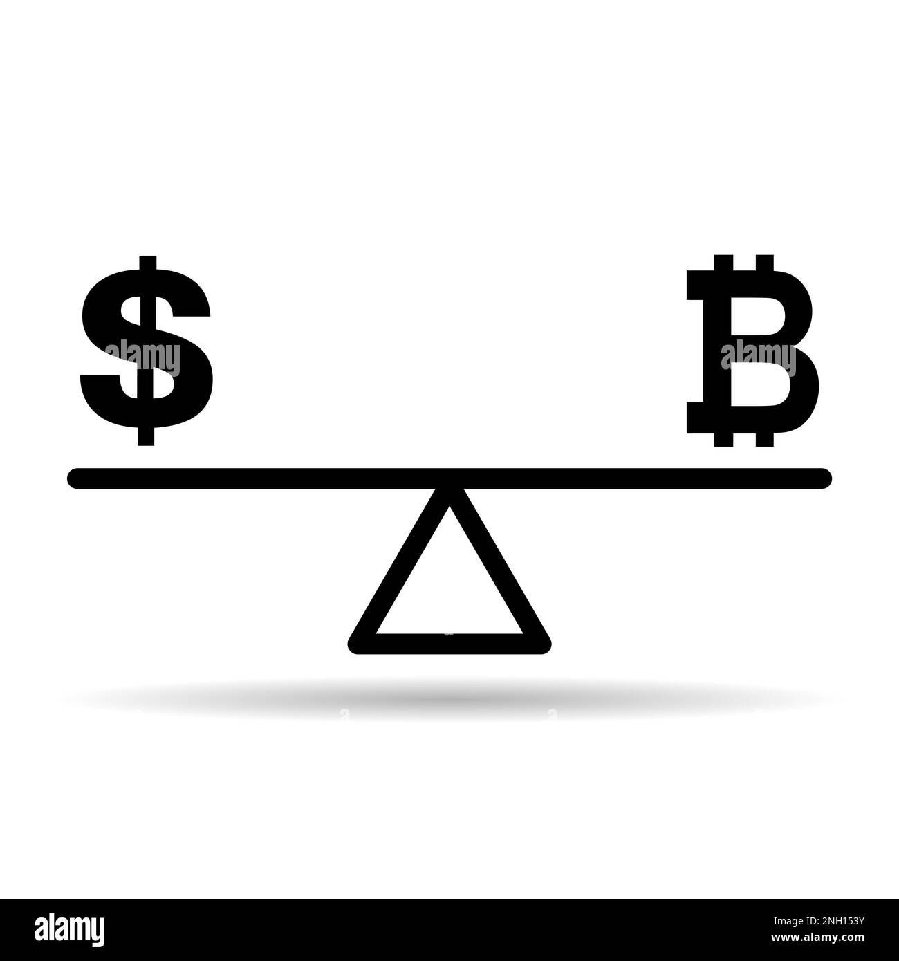 Balance dollar harmony vector icon shadow background. Business flat ...