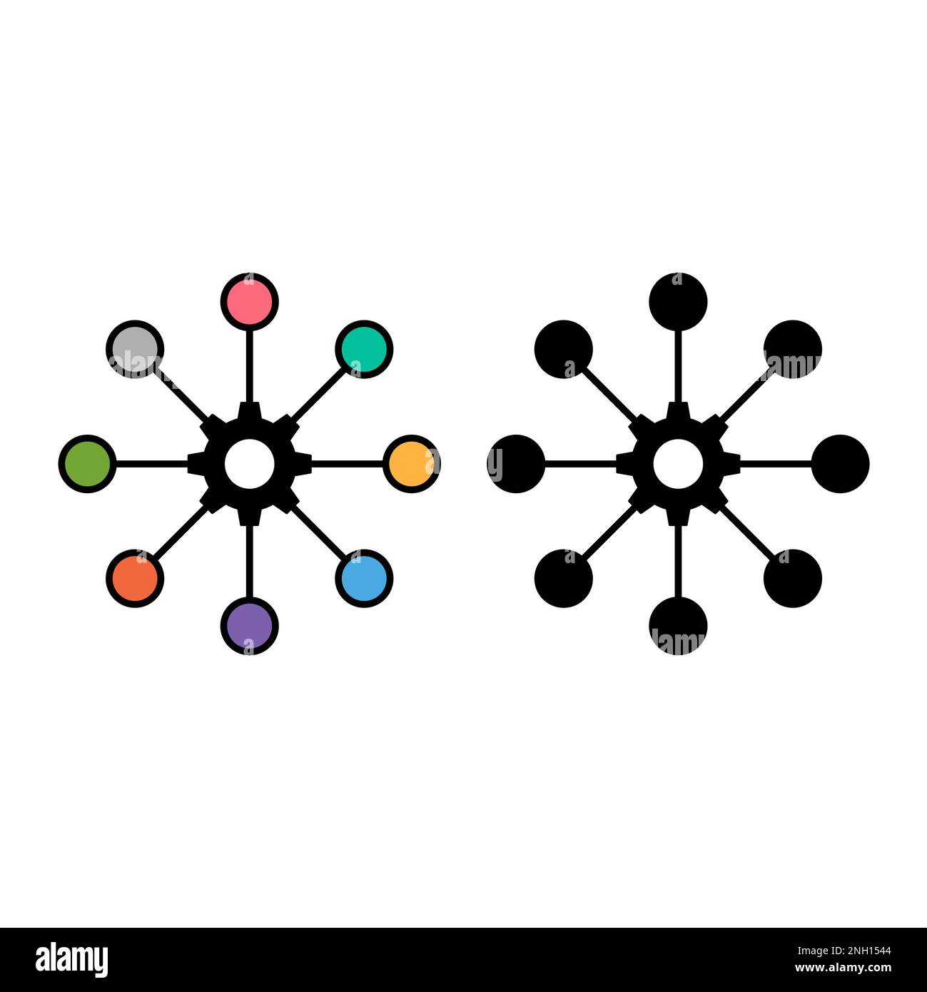 Set of Multichannel digital design icon, omnichannel flat web symbol ...