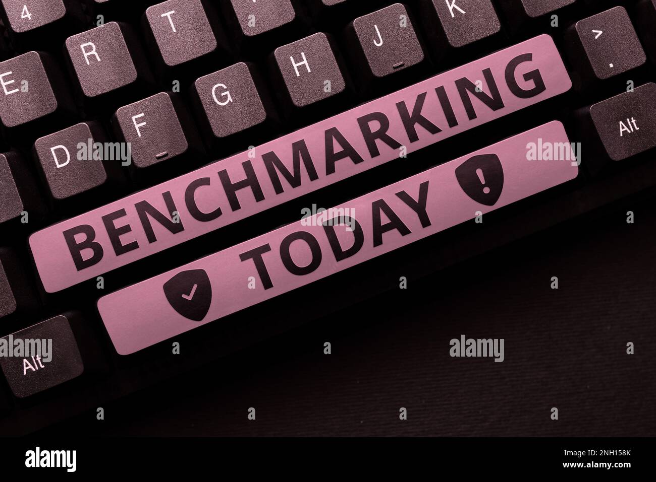 Hand writing sign Benchmarking, Business idea Evaluate something by ...