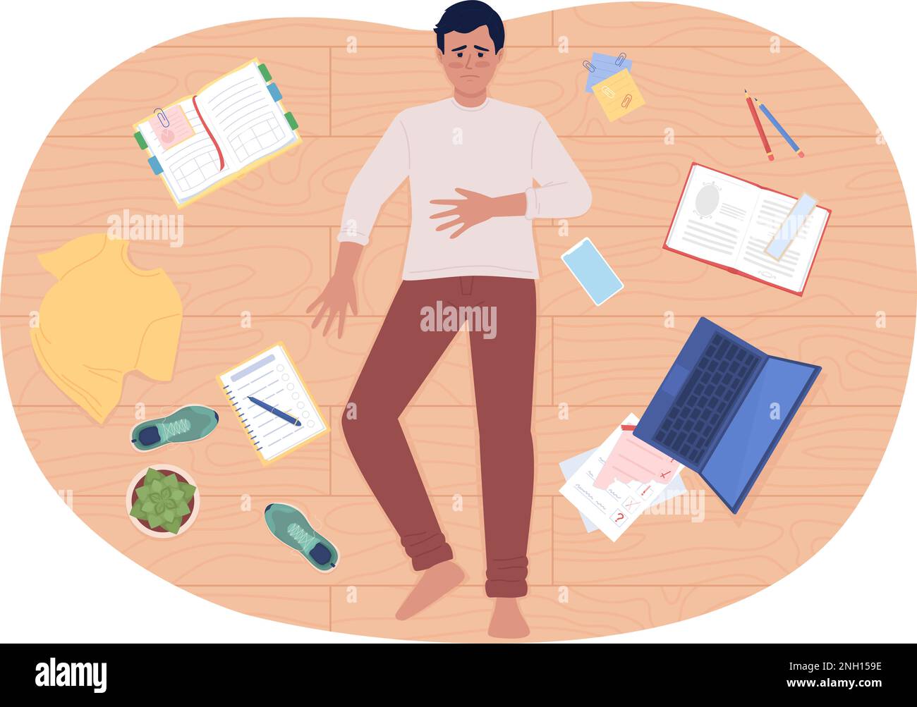 Being overwhelmed by messy house flat concept vector spot illustration ...