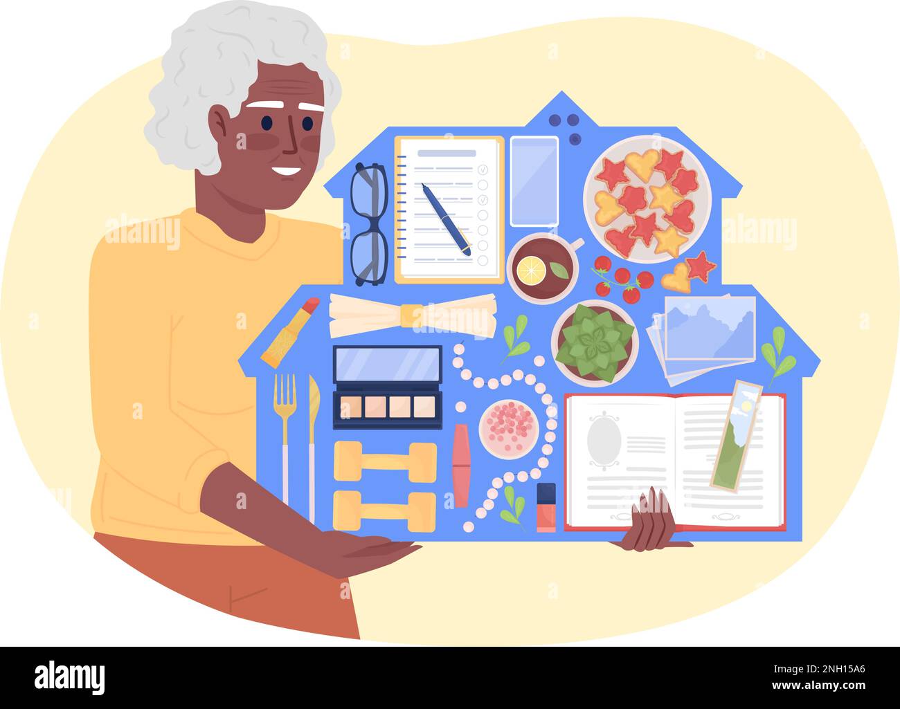 House decluttering for retirement flat concept vector spot illustration ...