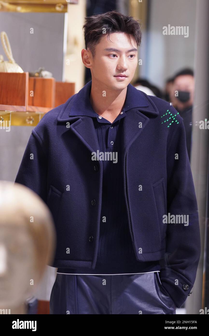 Chinese former competitive swimmer Ning Zetao attended Bottega Veneta activity in Shanghai ...
