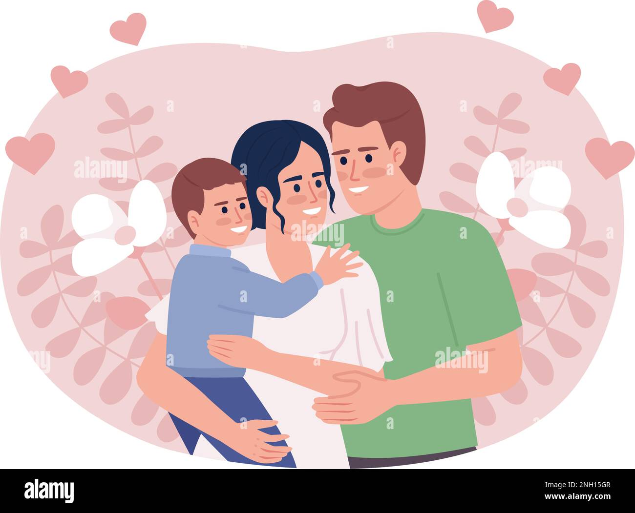 Mom, dad and son bonding flat concept vector spot illustration Stock ...