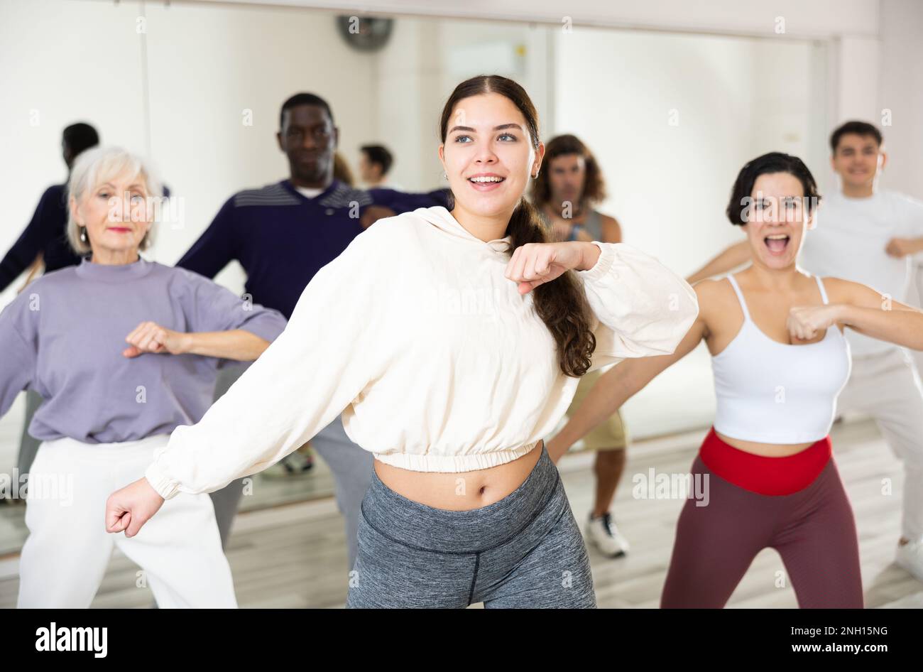 Group dancers rehearsing moves in hi-res stock photography and images ...