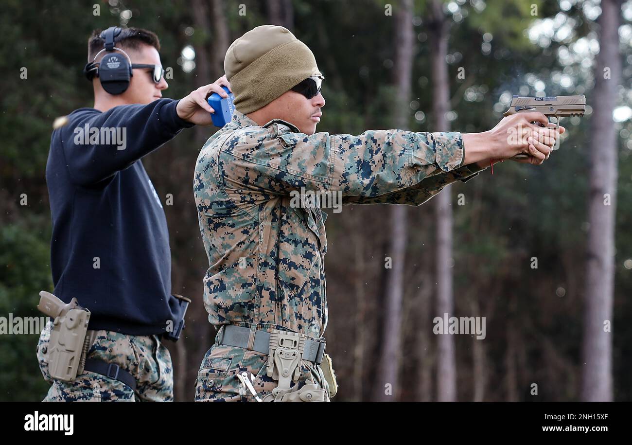 U.S. Marines, stationed aboard Parris Island, participate in a M18 ...