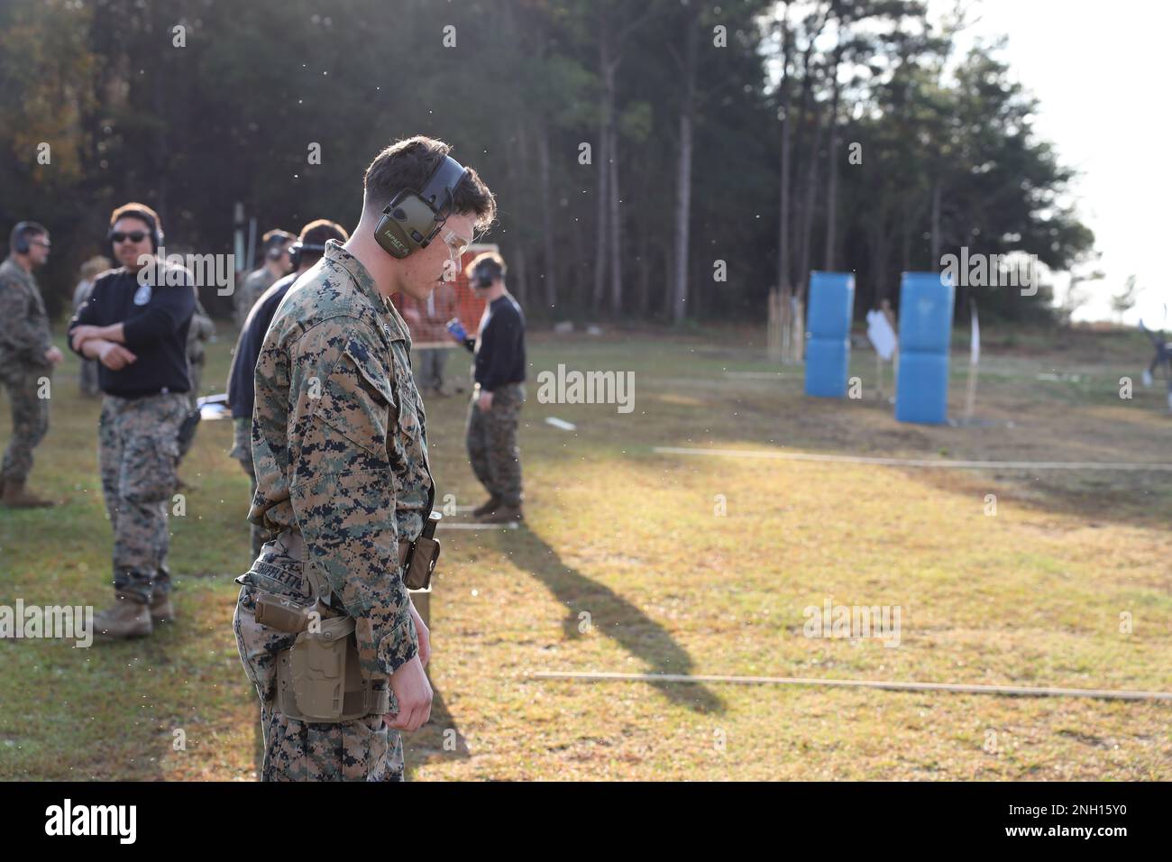 U.S. Marines, stationed aboard Parris Island, participate in a M18 ...