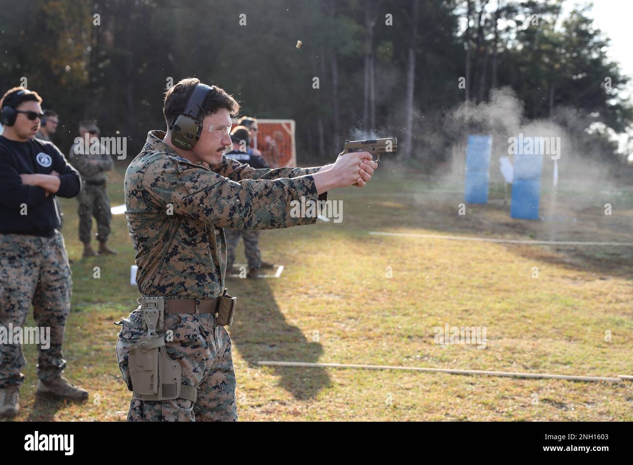 U.S. Marines, stationed aboard Parris Island, participate in a M18 ...