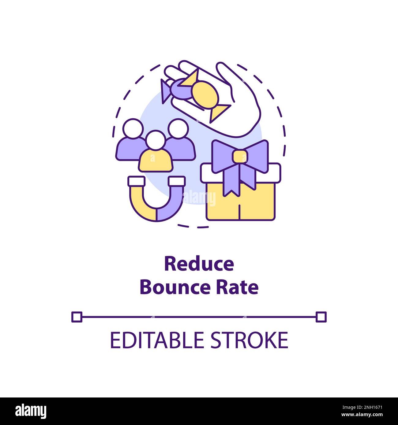 Reduce bounce rate concept icon Stock Vector Image & Art - Alamy