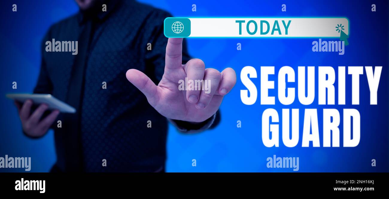 Handwriting Text Security Guard Word Written On Tools Used To Manage Multiple Security