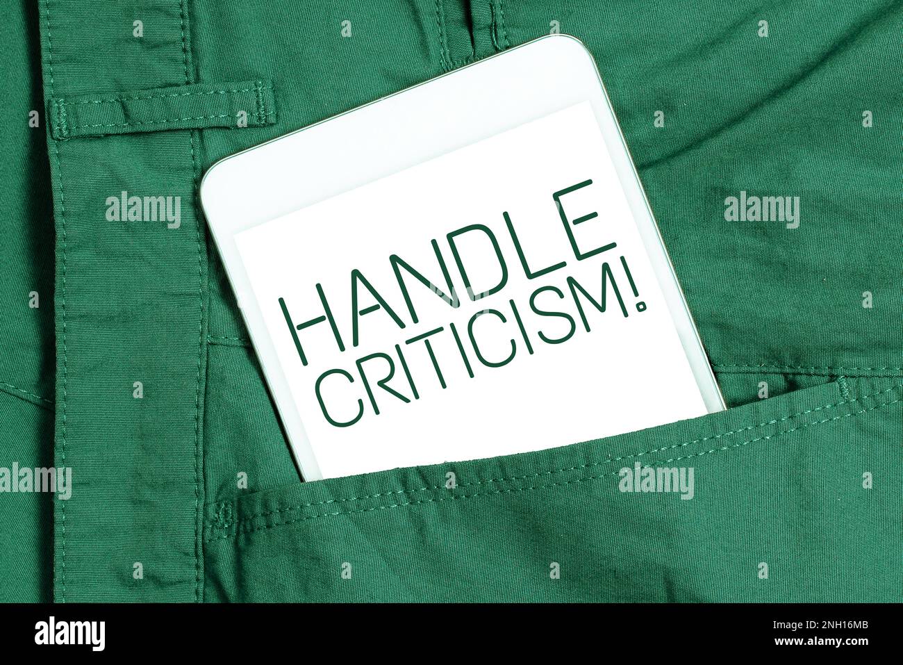 Text sign showing Handle Criticism, Word for process of withstanding ...