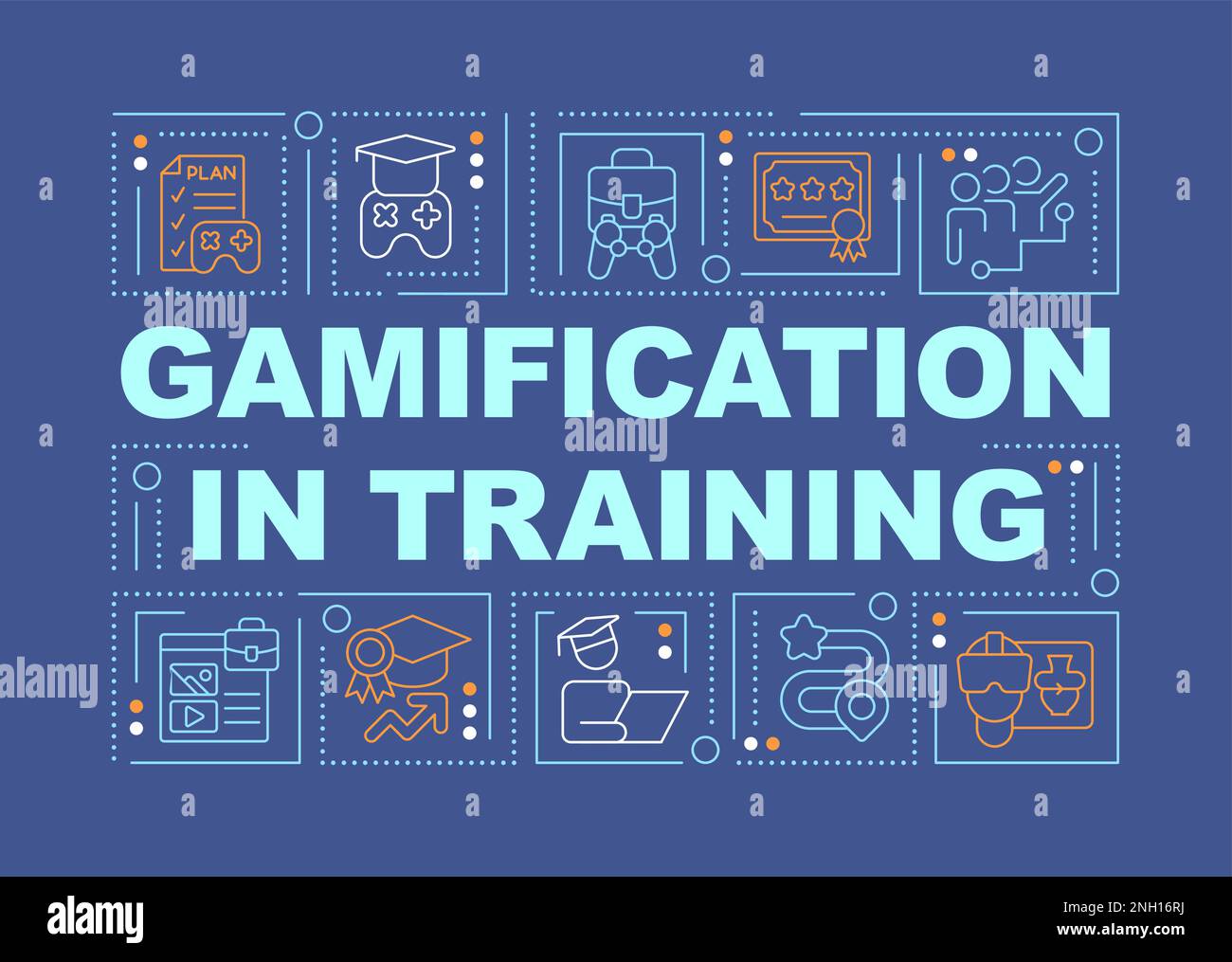 Gamification in training word concepts dark blue banner Stock Vector Image & Art - Alamy