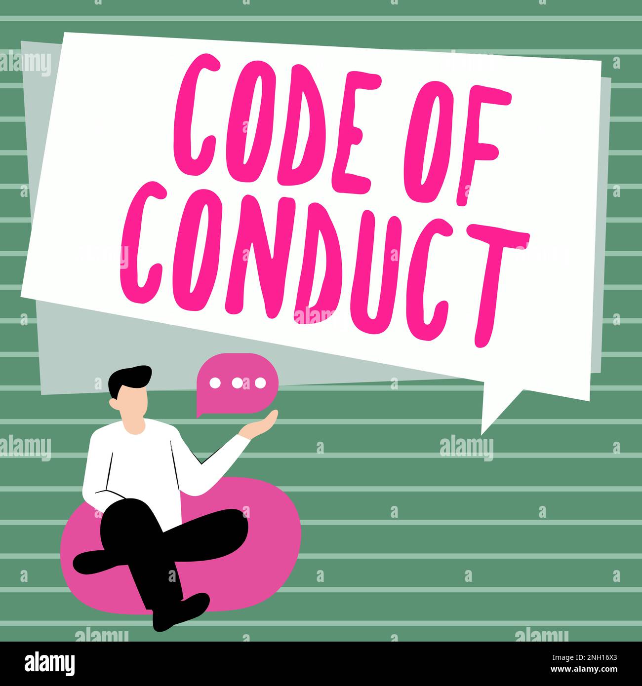 Conceptual display Code Of Conduct, Business approach Ethics rules ...